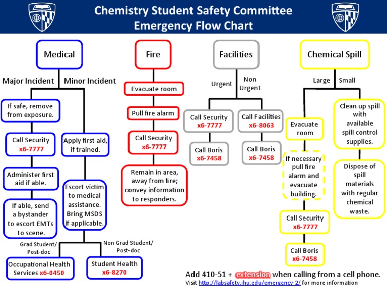 Chemistry Student Safety Committee Emergency Flow Chart 1 1 | PDF ...