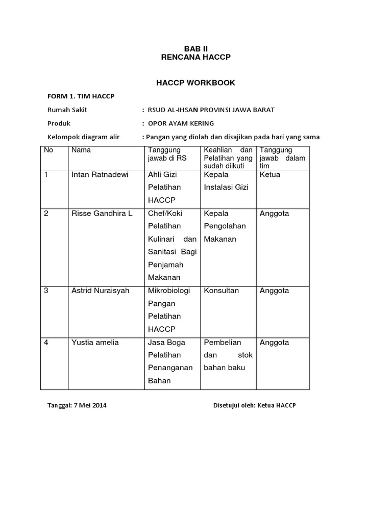 Haccp Work Book | PDF