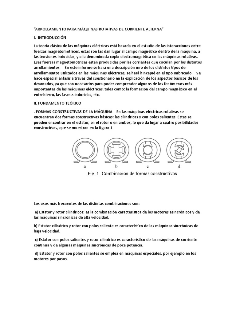 Arrollamiento para Máquinas Rotativas de Corriente Alterna | PDF | Electromagnetismo | Fuerza