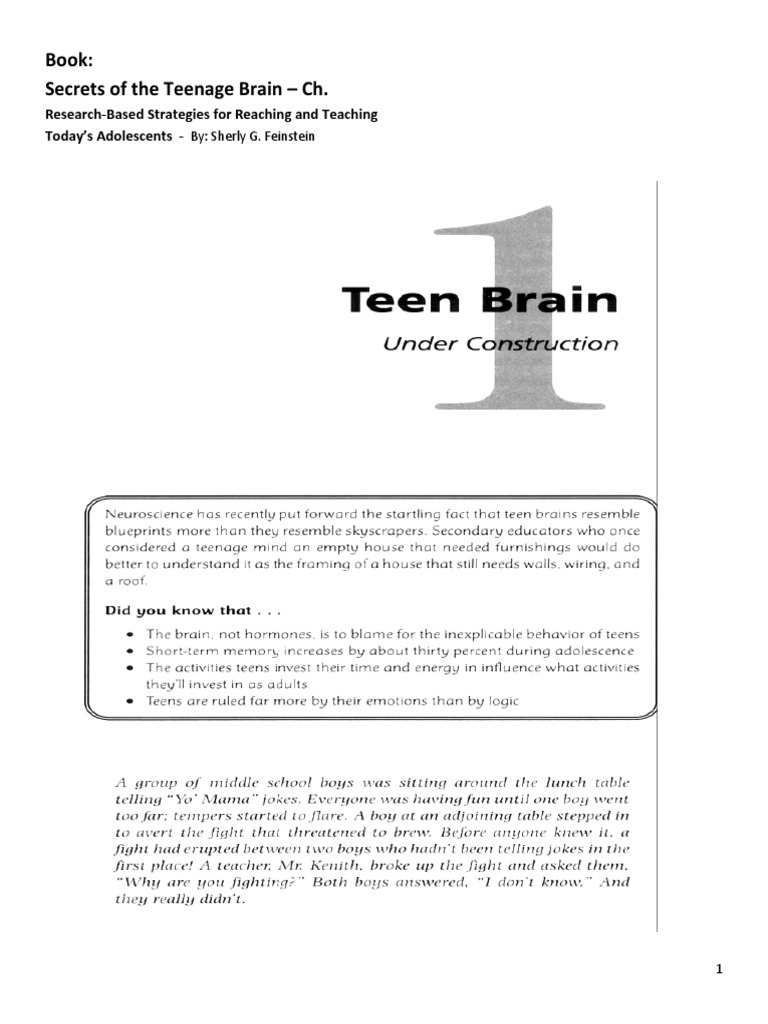 Secrets of The Teenage Brain | PDF | Wellness