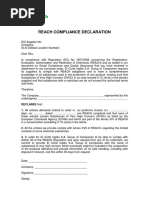 EU REACH SVHC - Declaration Template - English | PDF | Finance & Money ...