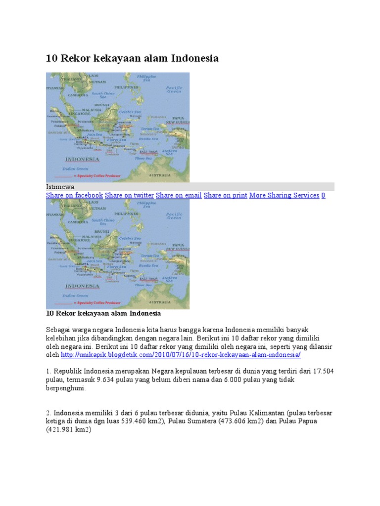 10 Rekor Kekayaan Alam Indonesia | PDF