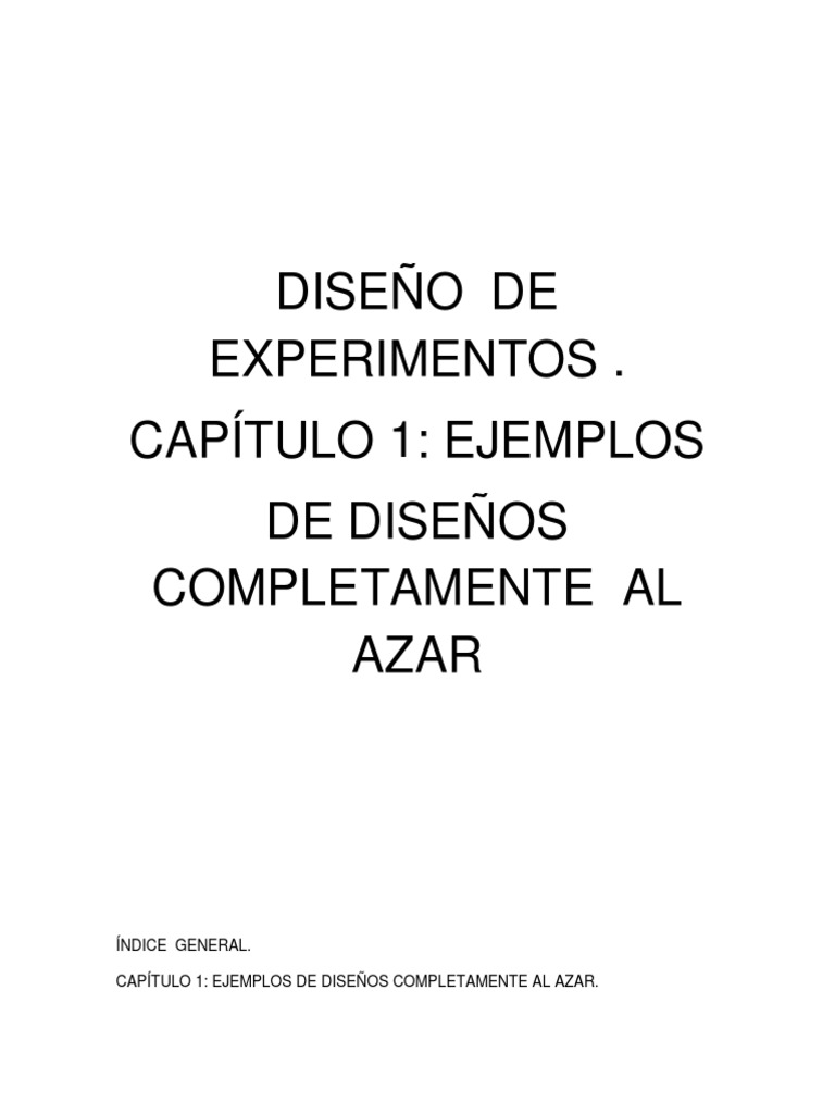 Diseños Completamente Al Azar | PDF | Diseño de experimentos | Análisis ...