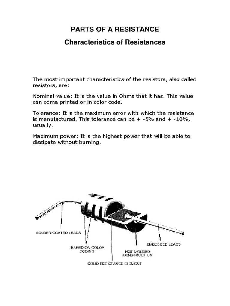Parts of A Resistance Characteristics of Resistances | PDF