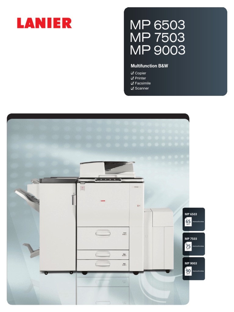 MP 6503 MP 7503 MP 9003: Multifunction B&W | PDF | Image Scanner ...