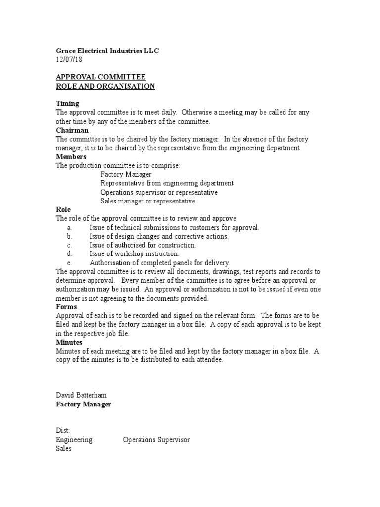 Approval Committee Description | PDF