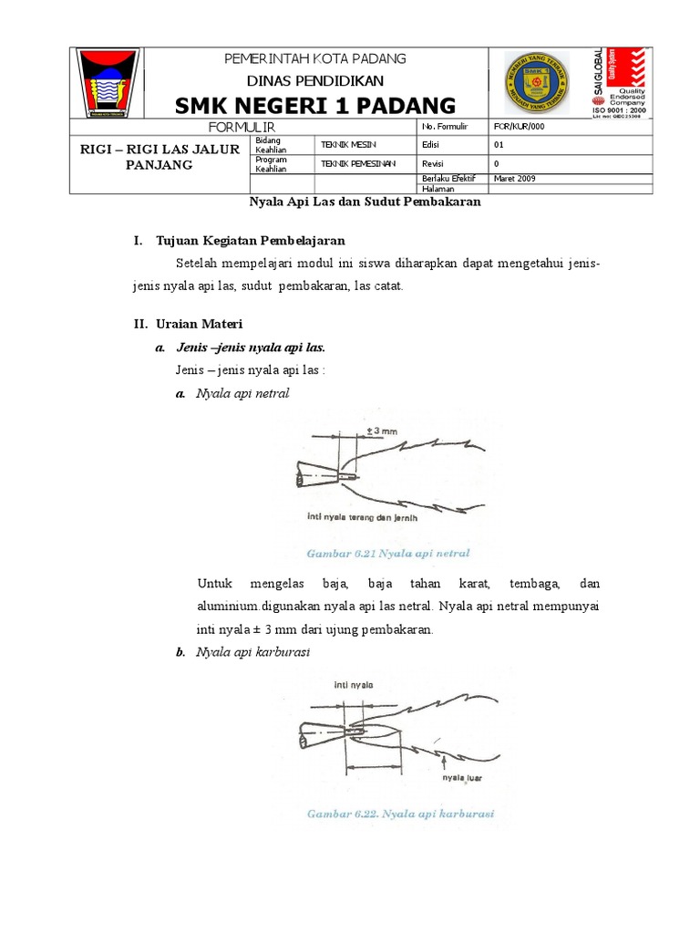 4.nyala API Las Dan Sudut Pembakaran | PDF | Teknologi & Rekayasa