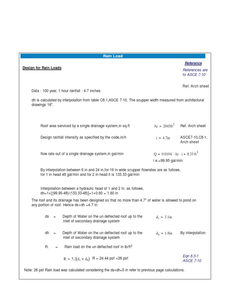 ASCE 7-10 - Rain Load Calculation | PDF | Rain | Hydrology