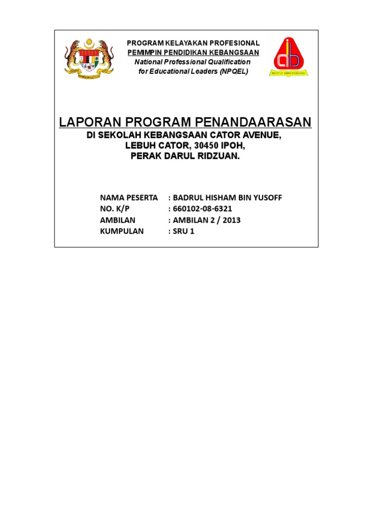 Cover CD Program Penandaarasan | PDF