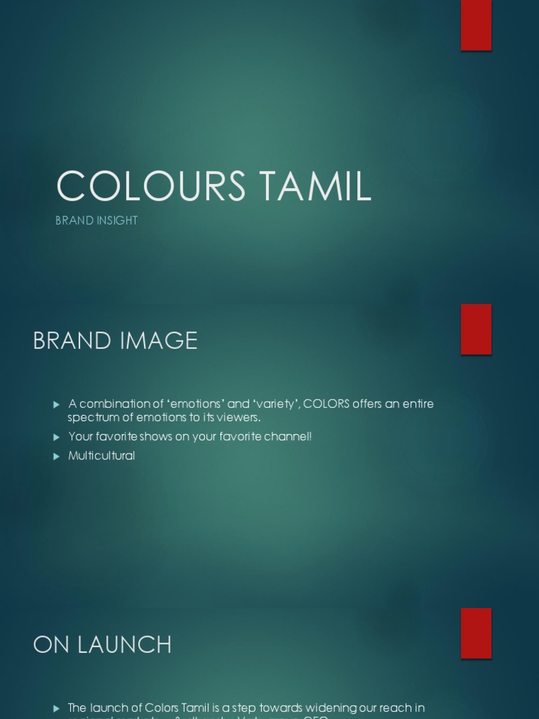 Colors Tamil Brand Strategy Overview | PDF | Career & Growth | Social ...