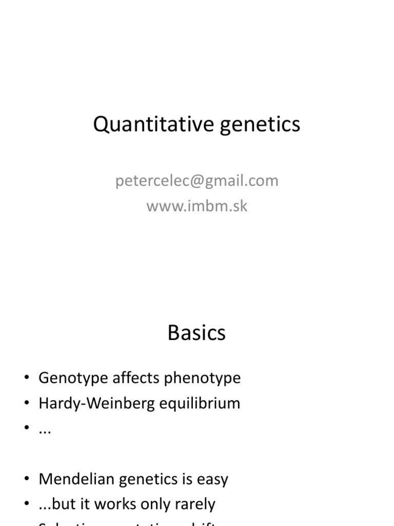 Quantitative Genetics: WWW - Imbm.sk | PDF | Heritability | Quantitative Trait Locus
