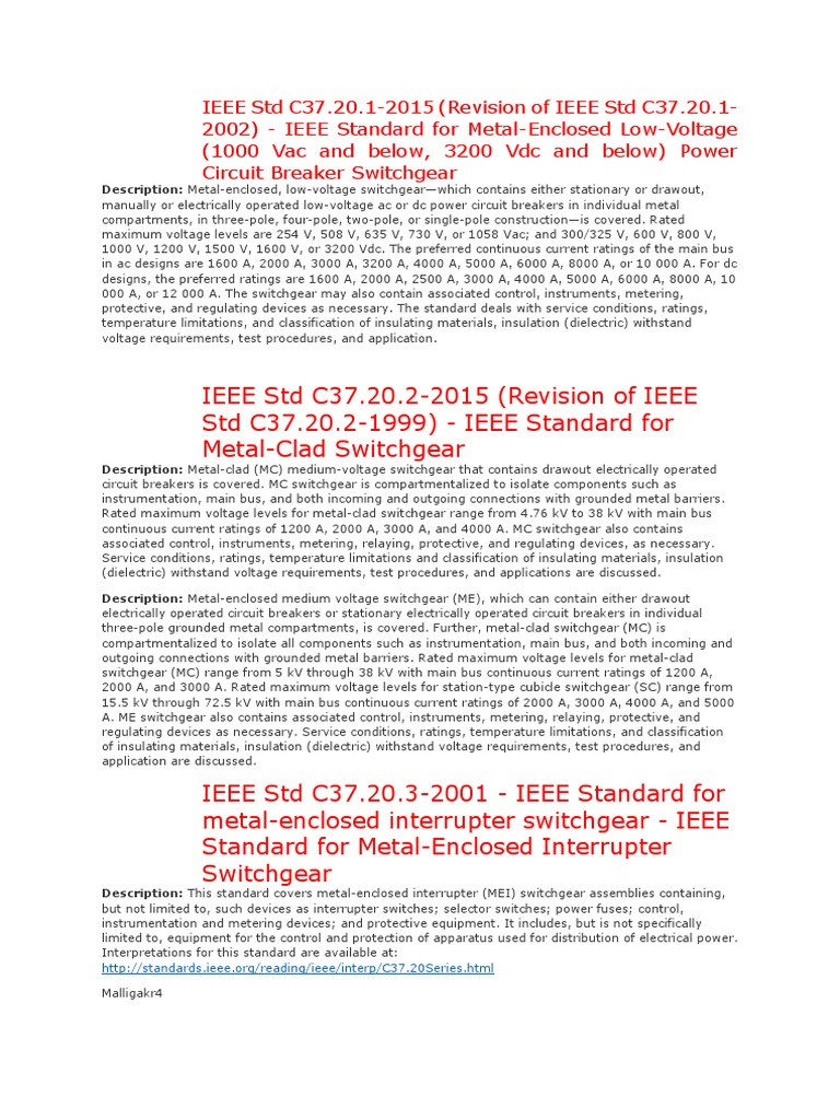 Ieee Std c37 | Electric Arc | Reliability Engineering
