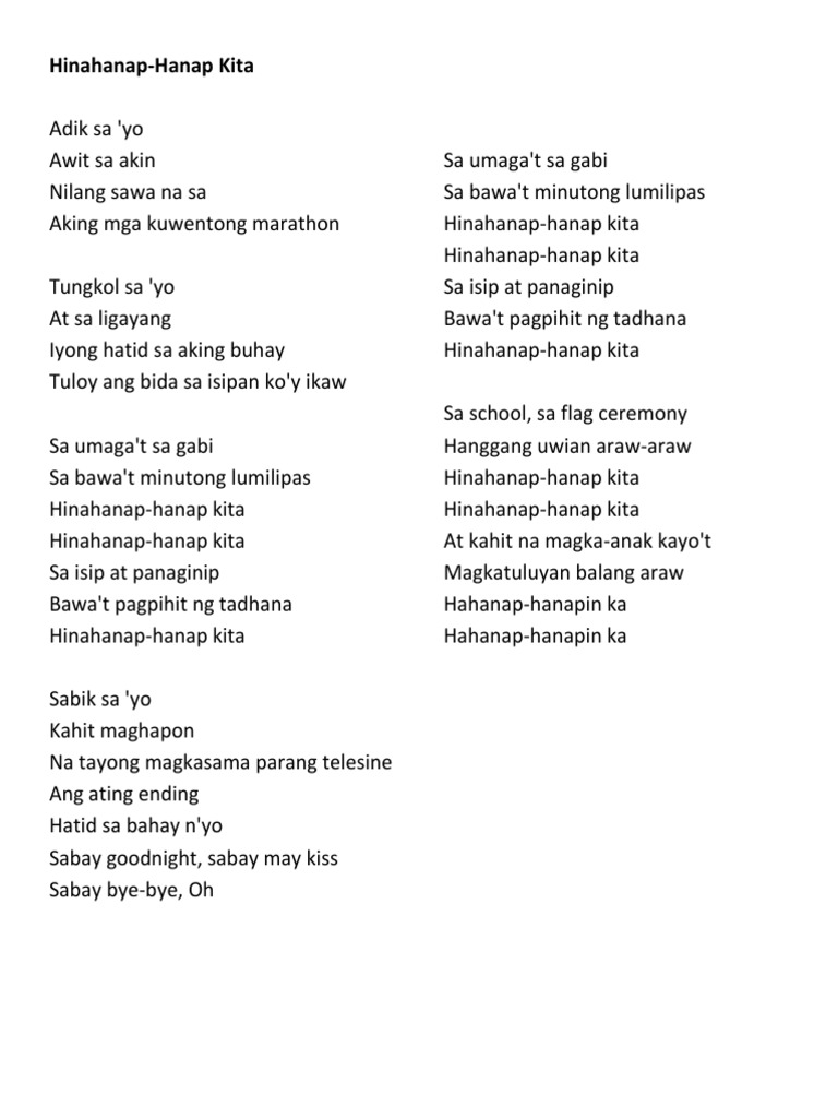 Hinahanap Hanap Kita | PDF