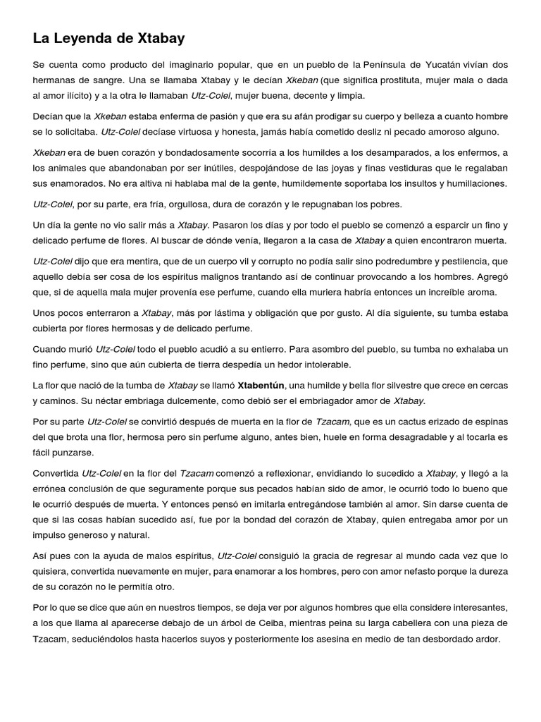 La Leyenda de Xtabay | Historias Tradicionales | Mitología