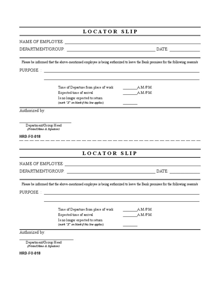 Locator Slip | PDF