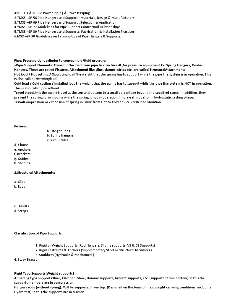 Pipe Support | PDF | Pipe (Fluid Conveyance) | Mechanical Engineering