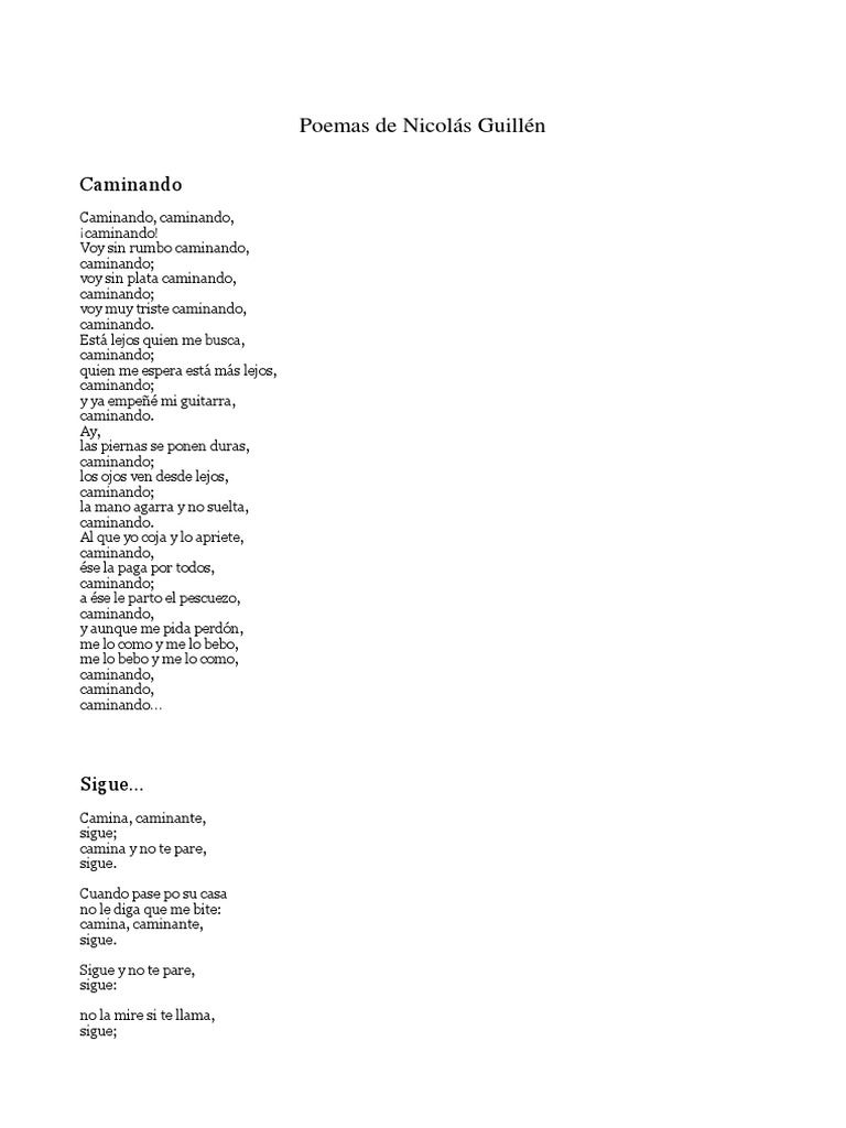 Poemas de Nicolás Guillén | PDF | Ocio
