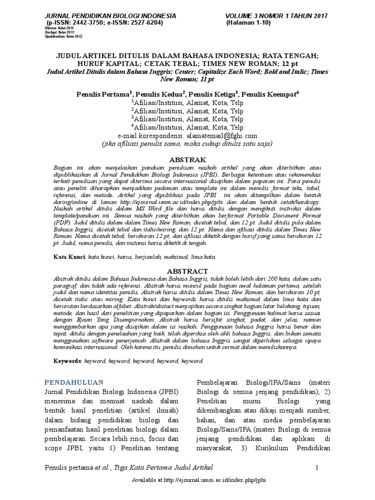 Template JPBI Last Edited | PDF