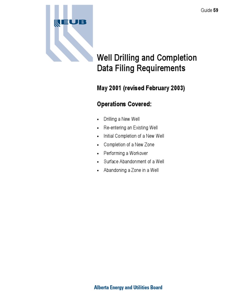 Well and Drilling, Data Filing Requirements | PDF | Casing (Borehole ...