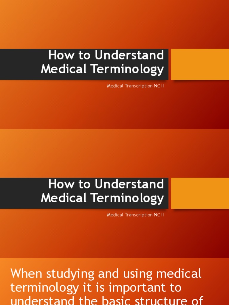How To Understand Medical Terminology | PDF | Medicine | Medical ...