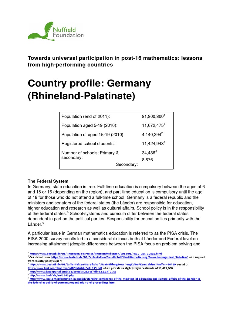 GERMANY (R-P) Country Profilev - FINAL | PDF | Vocational Education ...