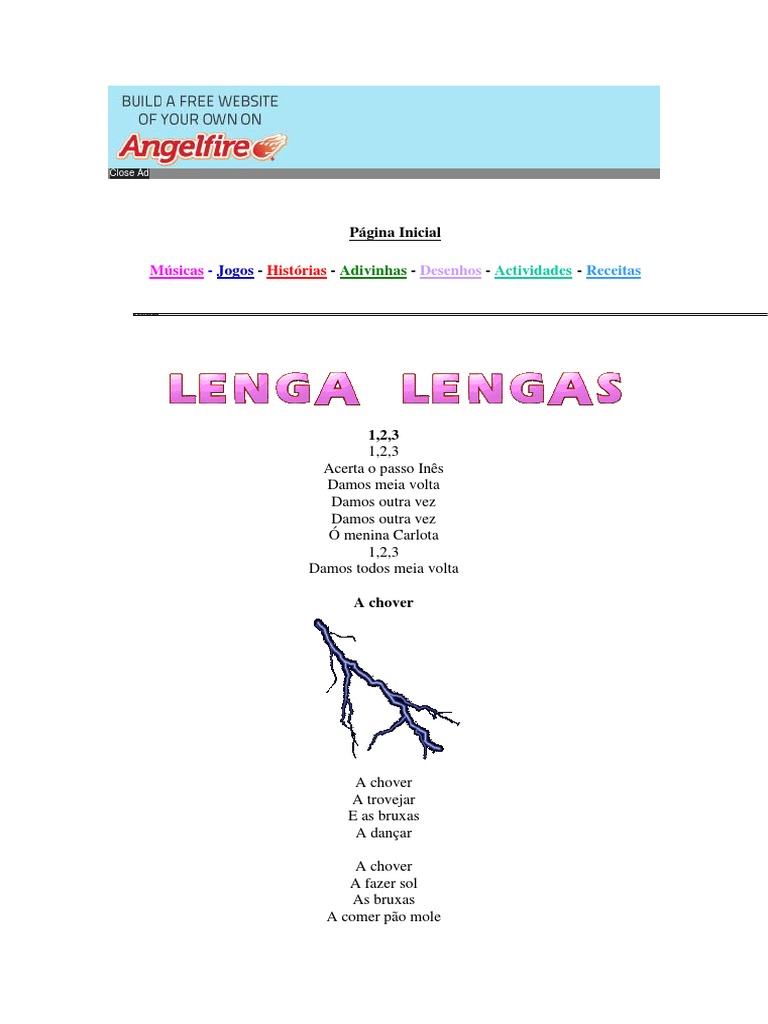 Rimas e Lenga-Lengas Infantis Portuguesas | PDF | Gatos | Natureza