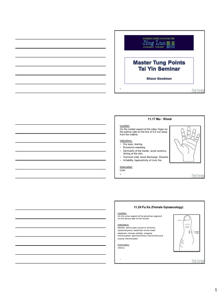 Tai Yin MT Points | PDF | Anatomical Terms Of Location | Hand