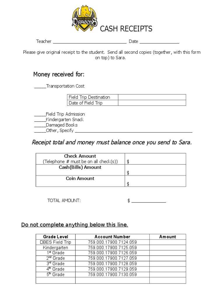 Daily Cash Receipt | PDF