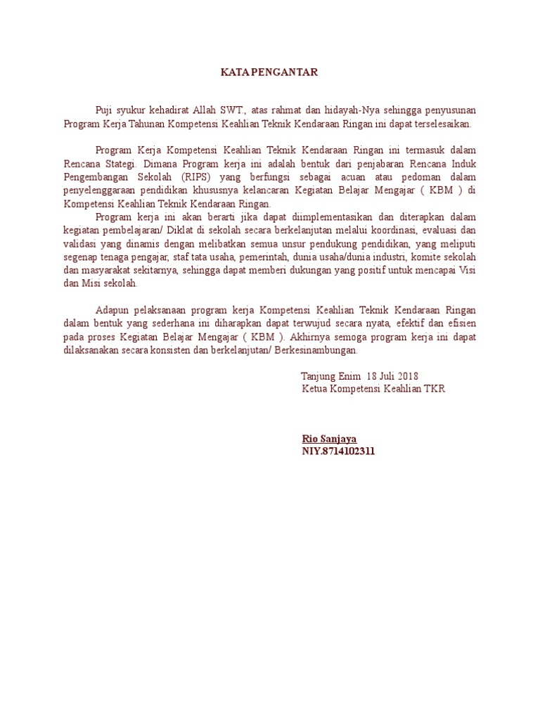 Program Kerja Kaprog SMK | PDF