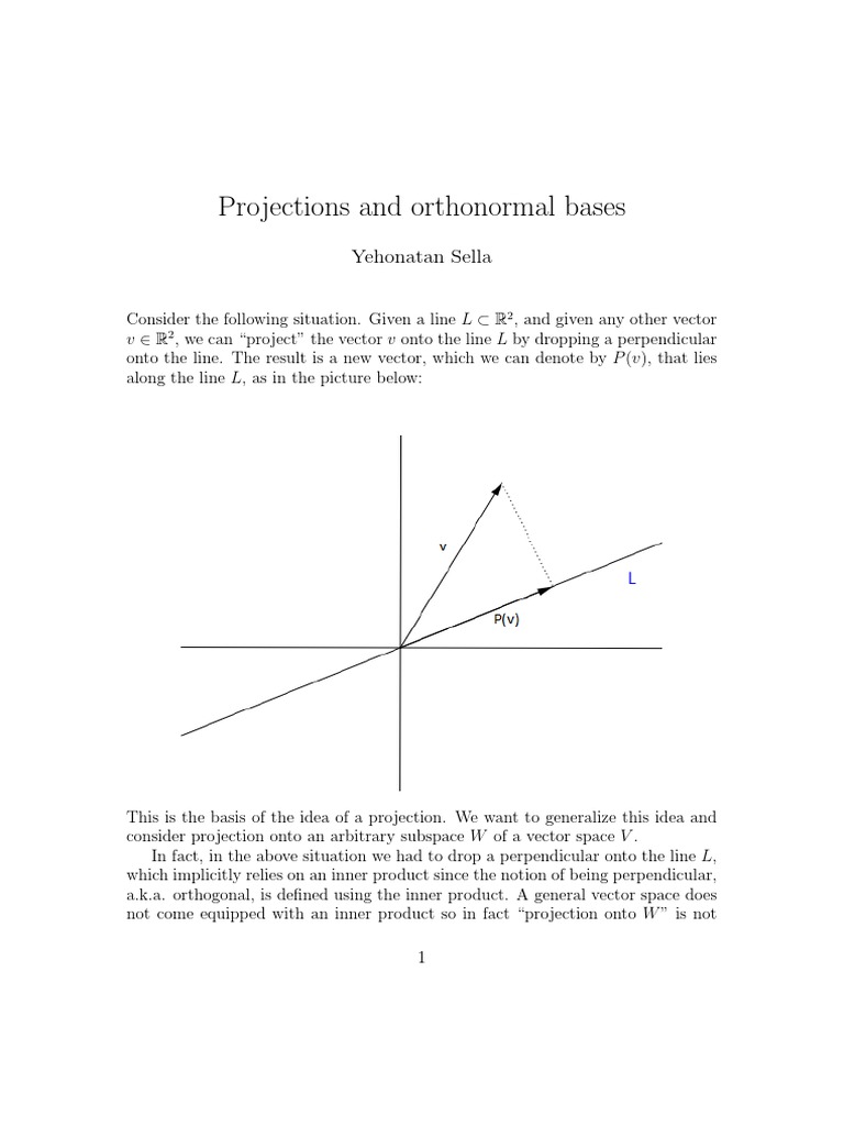 Math 115 Ah Projections | Download Free PDF | Basis (Linear Algebra ...