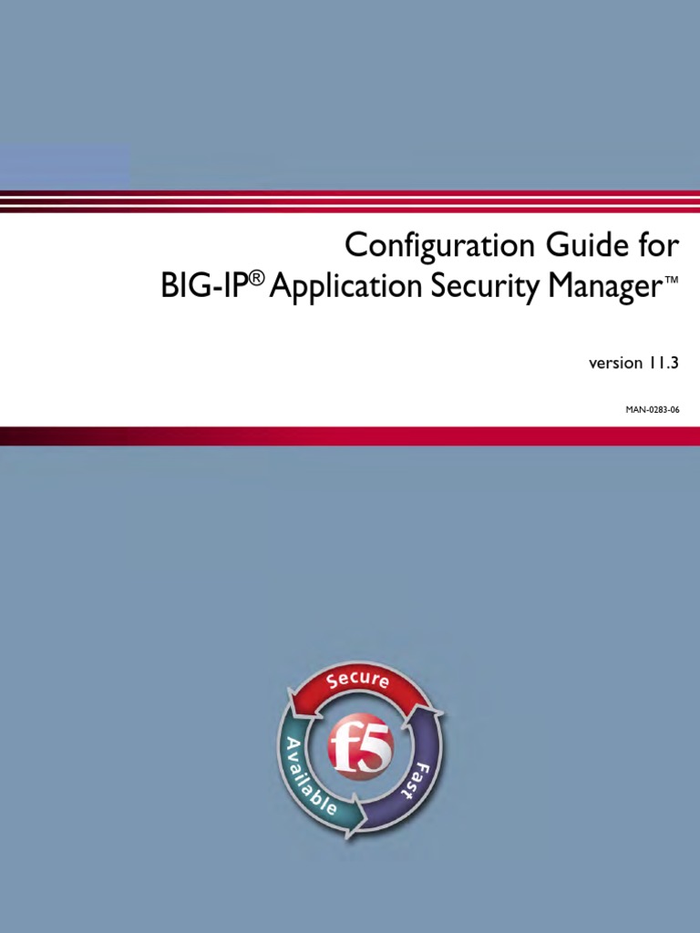 Configuration Guide For BIG-IP Application Security Manager PDF | PDF | Http Cookie | Hypertext ...