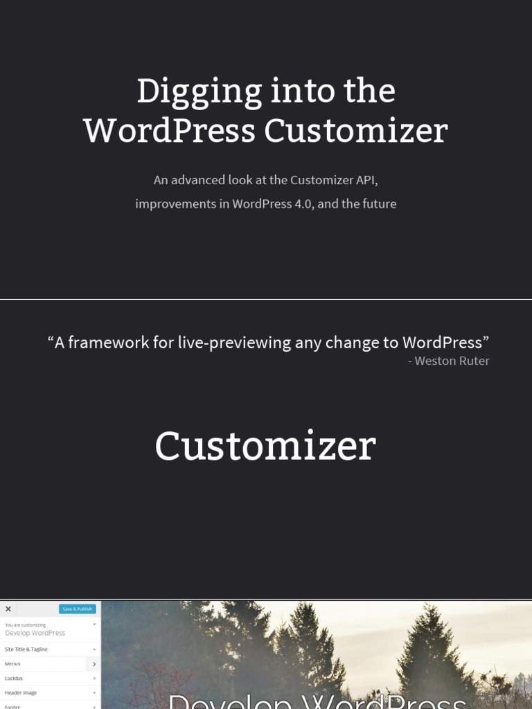 Digging Into The WordPress by Customizer | PDF | Menu (Computing ...