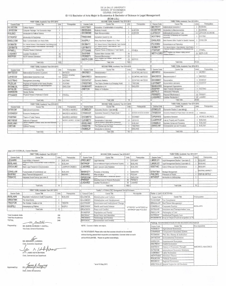 ECM LGL Curriculum DLSU | PDF