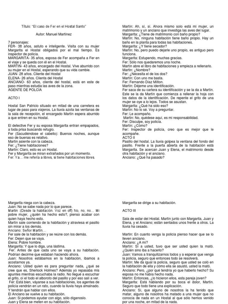 Obra El Caso de Fer | PDF | Ocio