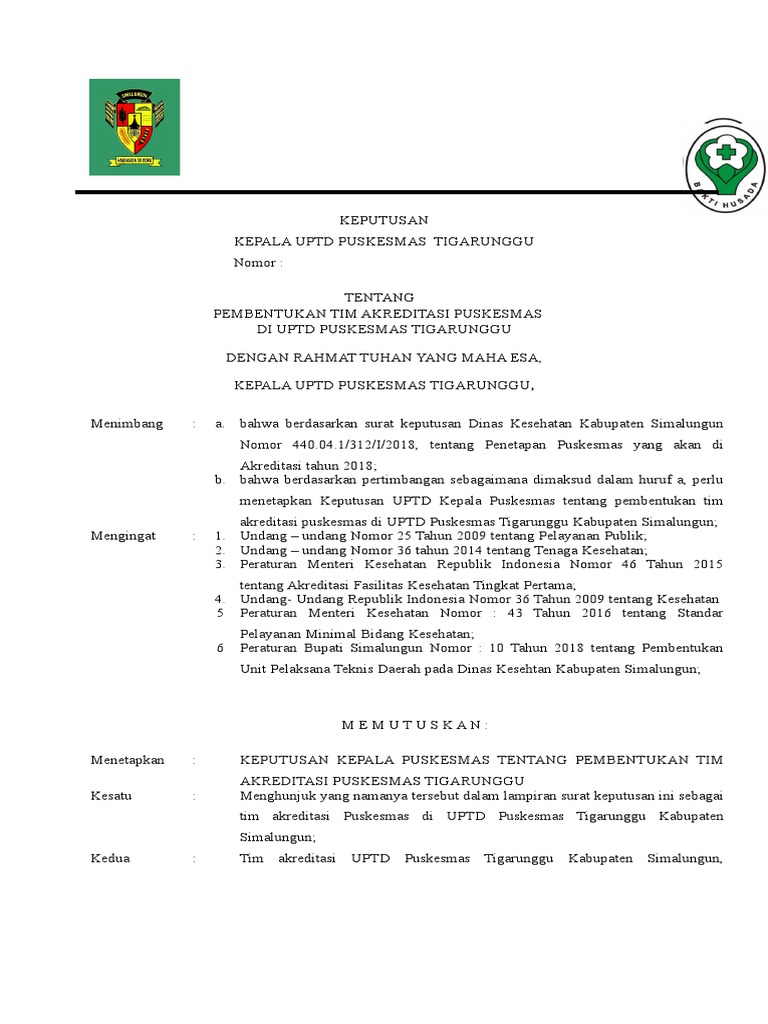 SK Tim Akreditasi | PDF