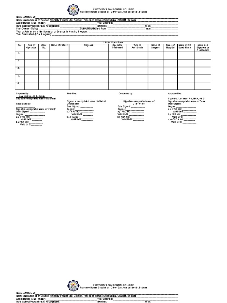 PRC Form2 | PDF | Nursing | Academic Degree