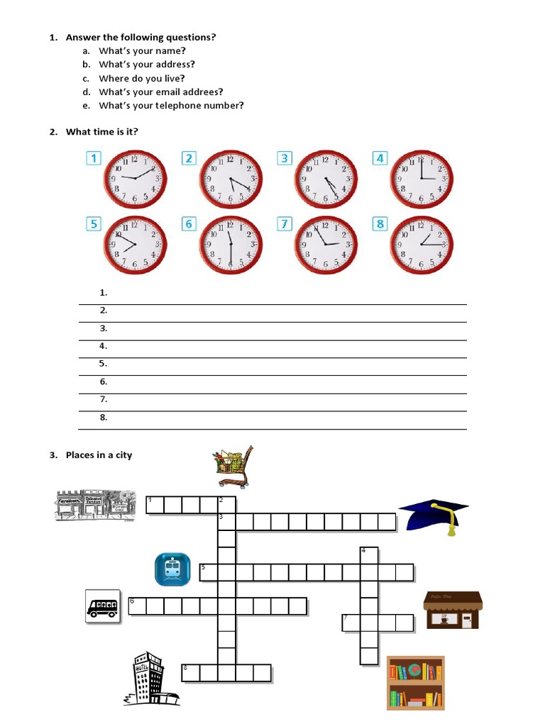 A. What's Your Name? B. What's Your Address? C. Where Do You Live? D ...