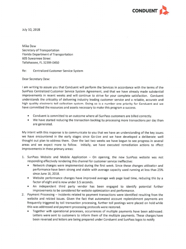 Conduent CCSS Response Letter