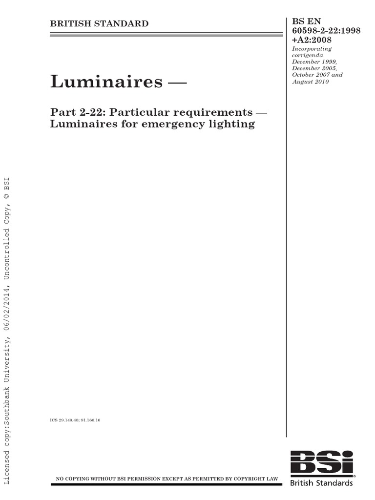 BS en 60598-2-22 | International Electrotechnical Commission