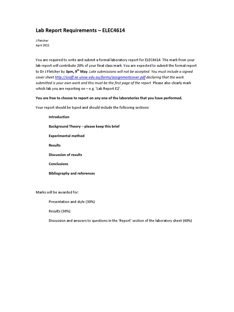 Lab Report Requirements | PDF
