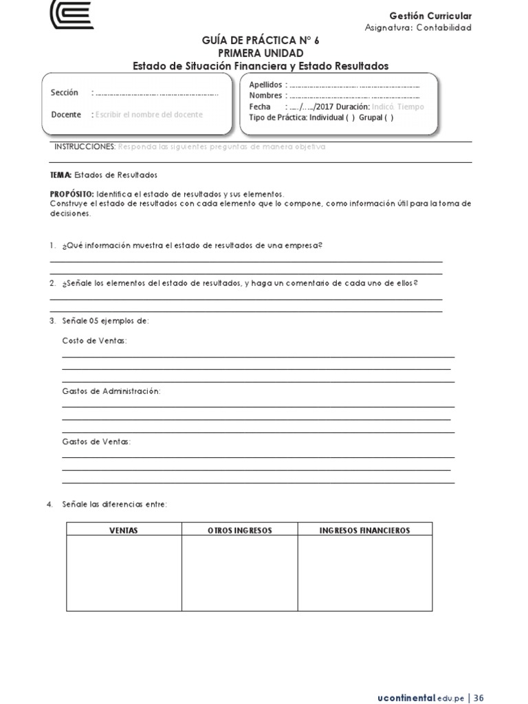 Practica Guia n06 | PDF | Estado de resultados | Business
