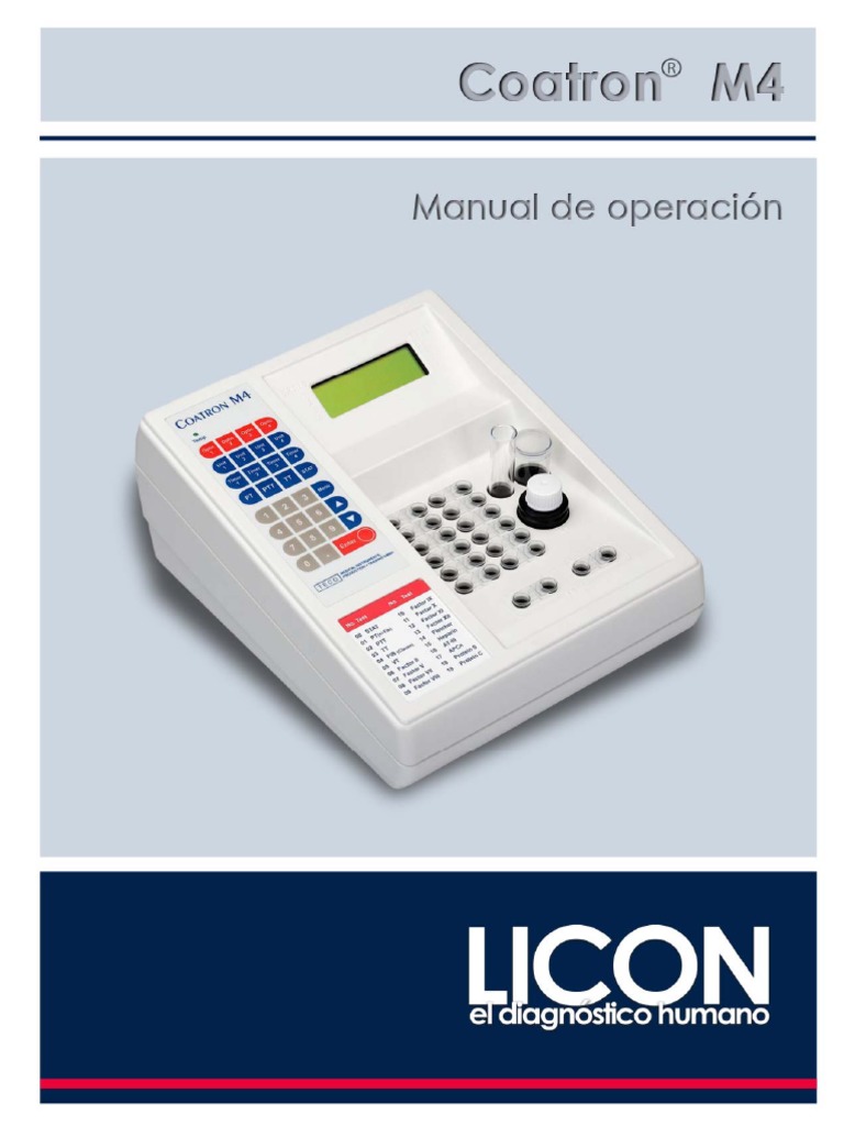 Manual Coatron m4 Nov 2010 | PDF | Coagulación | Calibración