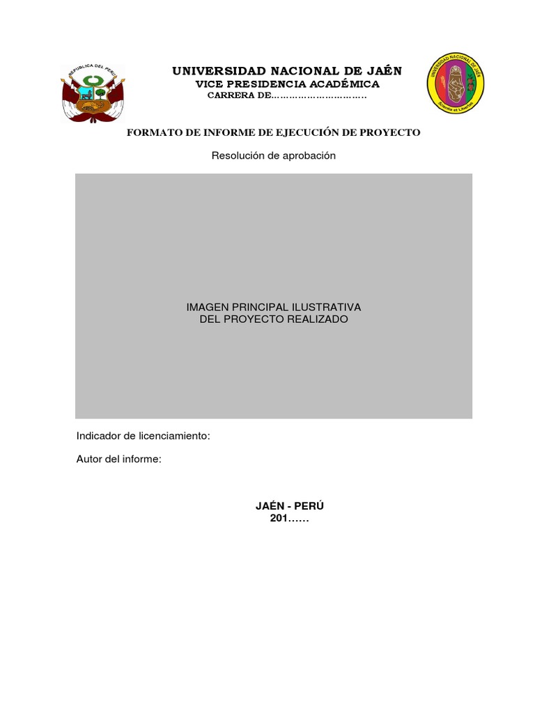 Formato de Informe Final de Proyecto Ejecutado | PDF | Presupuesto ...