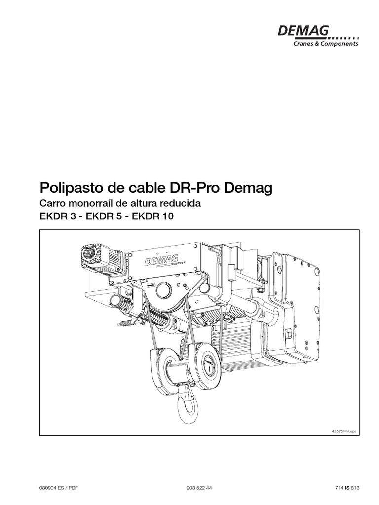 Polipasto Demag DR-pro PDF | PDF | Bienes manufacturados | Máquinas