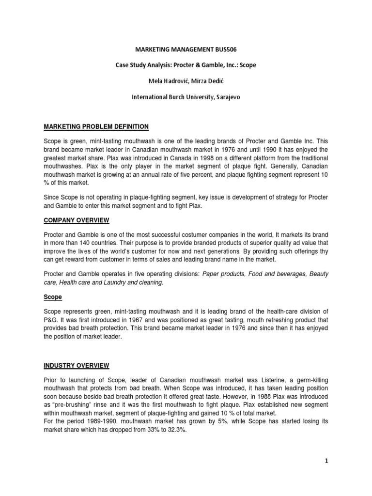 Case Scope 1 | PDF | Marketing | Business Economics