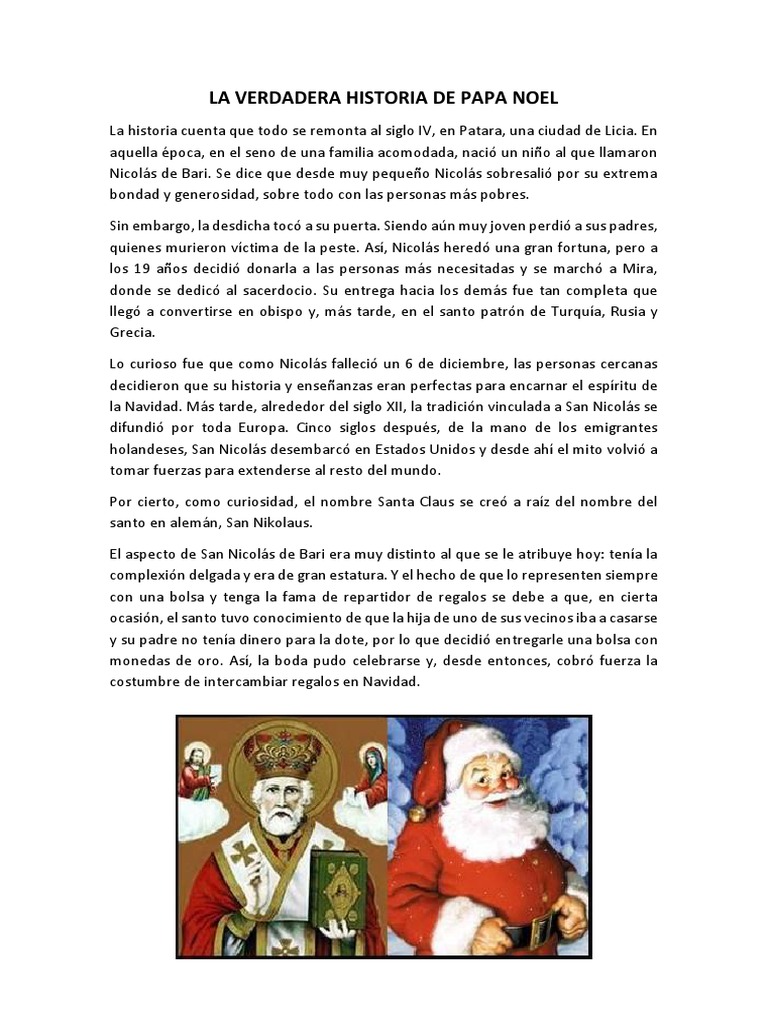 La Verdadera Historia de Papa Noel | PDF | Religión y espiritualidad