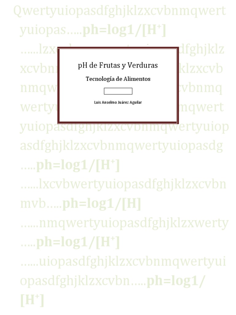 PH de Frutas y Verduras | PDF | Plantas comestibles | Plantas