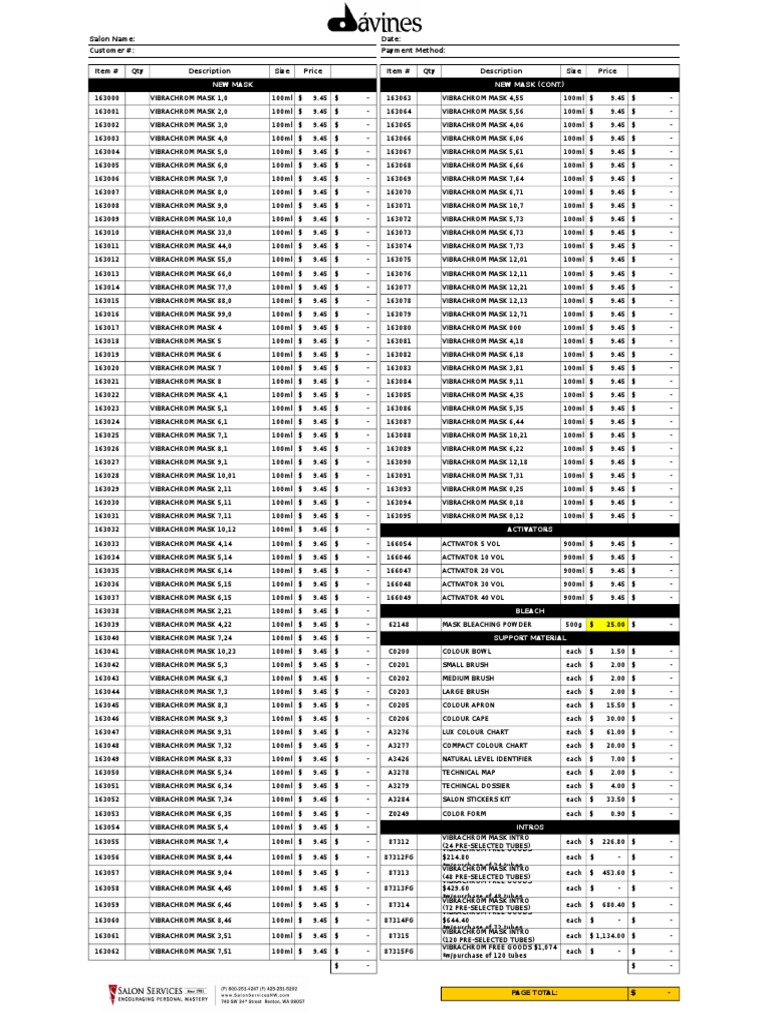 Davines Color Price List 07.01.2018 1 | Pigment | Brown