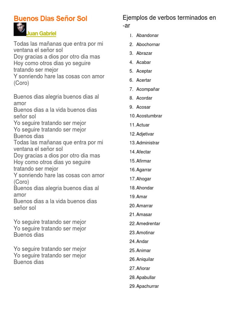 Buenos Dias Señor Sol | PDF | Naturaleza | Agitación