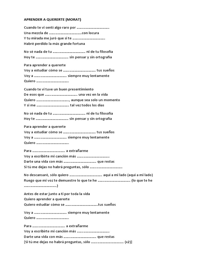 Morat - Aprender A Quererte | PDF